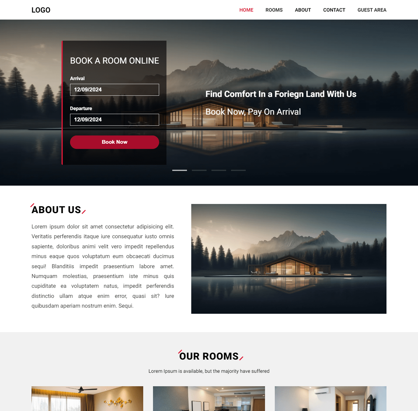 Front Office: NextJS Rooms Booking